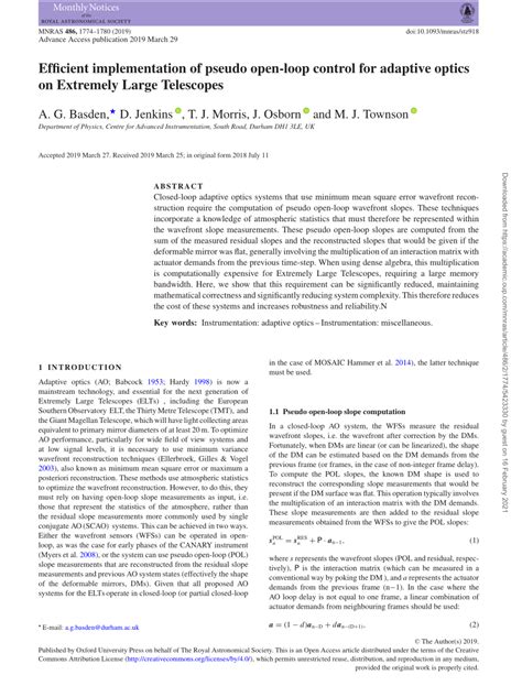 Pdf Efficient Implementation Of Pseudo Open Loop Control For Adaptive