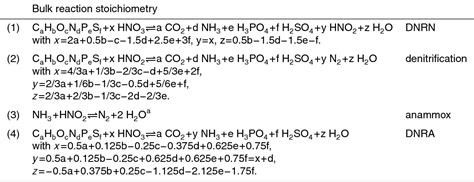 Denitrification Equation