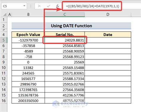 Convert Epoch Time To Date In Excel 2 Easy Methods