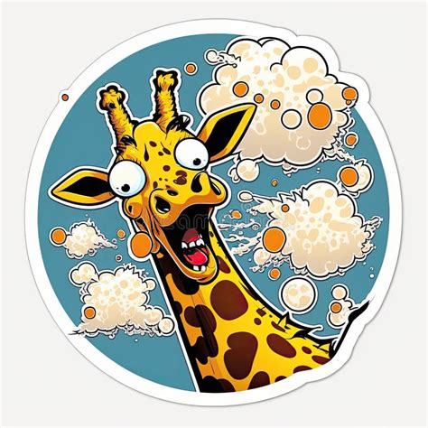 Fictional Giraffe Sticker Design Made With High Quality Generative Ai