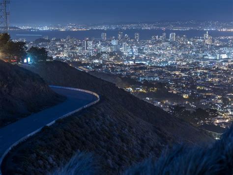 California Night View Cityscape Illuminated By Artificial Light Hdri
