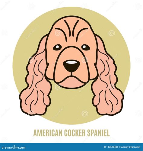Portrait Of American Cocker Spaniel Vector Illustration Stock Vector