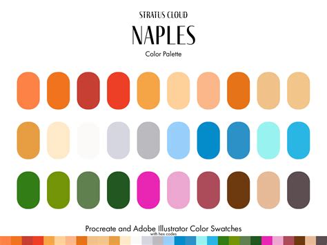 Naples Color Palette Procreate Ai Gráfico por StratusCloud Creative
