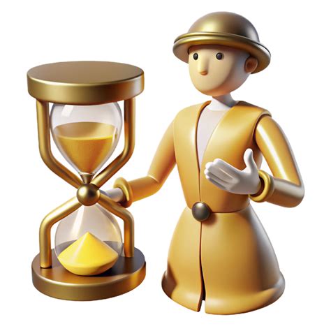 3d Render Gold Hourglass Time Concept 56667990 Png