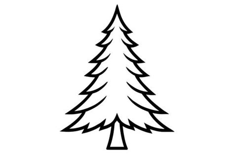 Simple Outline Of A Fir Tree Graphic By CREATIVESTORE Creative Fabrica