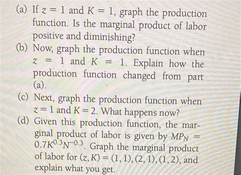 Solved 16 Suppose A Firm Has A Production Function Given By