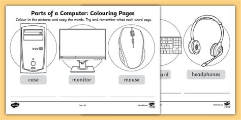 Coding And Robotics Parts Of A Computer Colouring Activity