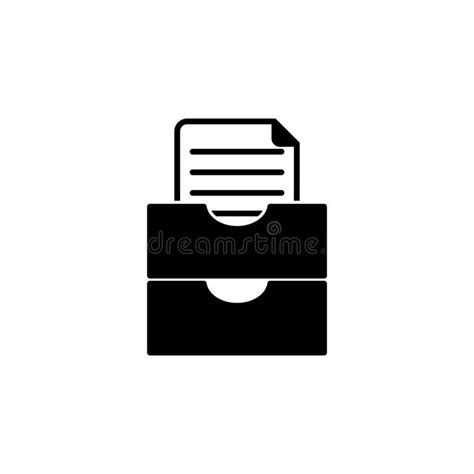 file drawer archive document flat vector icon stock vector
