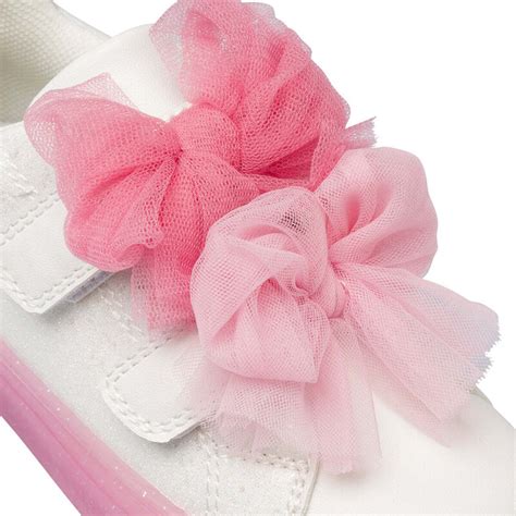 Sneakers Bianche Da Bambina Con Glitter E Fiocchetti Rosa Le Scarpe Di