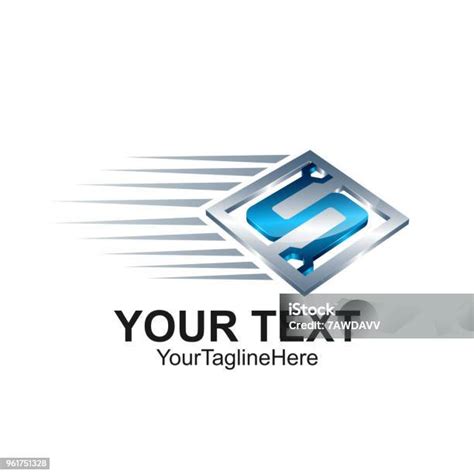 S 로고 디자인 서식 파일은 파란색 사각형 속도 디자인 비즈니스 및 회사 정체성에 대 한 색깔 추상 초기 S 알파벳 로고 요소입니다 0명에 대한 스톡 벡터 아트 및 기타