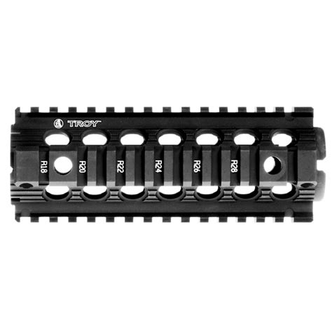Troy Industries Battle Rail Mrf 7 Fits Ar 15 Carbine Length Drop In 2 Piece Quad Rail