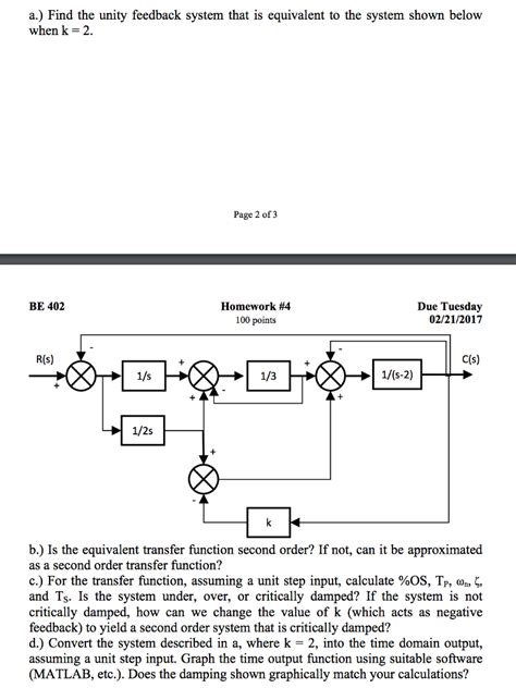 Find The Unity Feedback System That Is Equivalent To Chegg