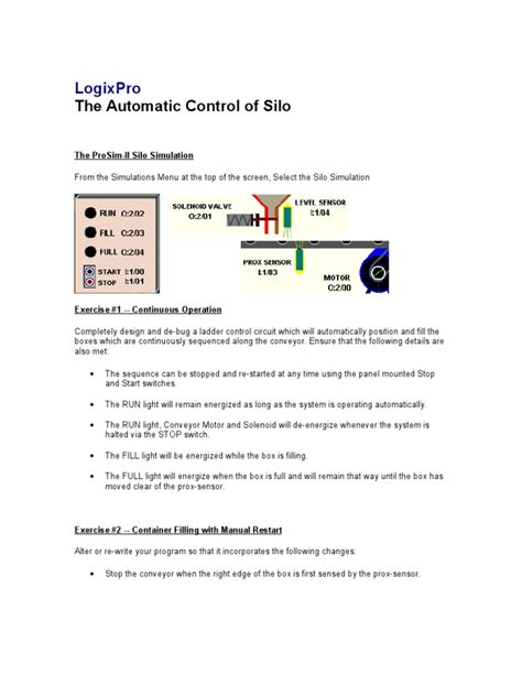 logixpro lab 4 control of silo pdf switch equipment