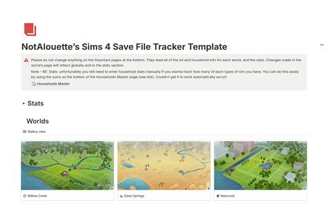 Sims 4 Save File Tracker Template Notion Marketplace