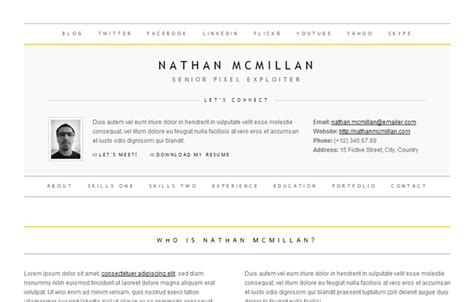 30 Best Resume CV HTML Templates For Personal Business Card Website 2018 Designmaz