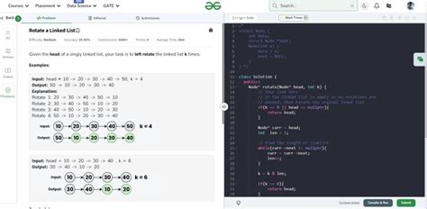 🚀 Day 62 Of Gfg160challenge — Rotating The Logic Node By Node Sourav Bhattacharya