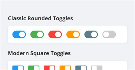 Modern Pure Css Toggle Switches Collection
