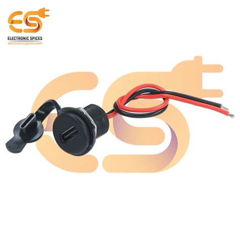 Buy C Type Micro Usb Female Jack Wire Cable Connector With Dust Cap Best Prices