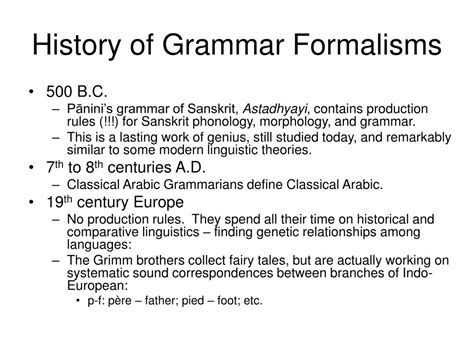 Ppt History Of Grammar Formalisms Powerpoint Presentation Free Download Id339068