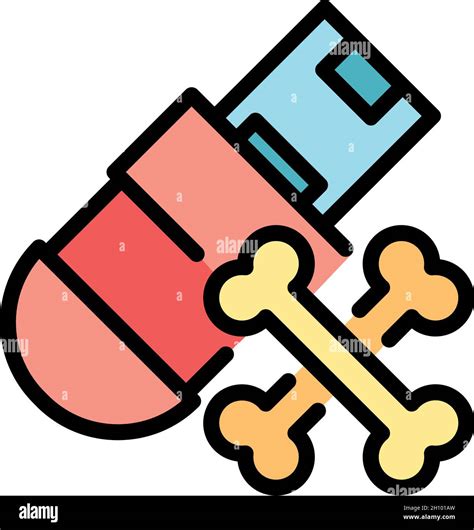 Stick Malware Icon Outline Stick Malware Vector Icon Color Flat
