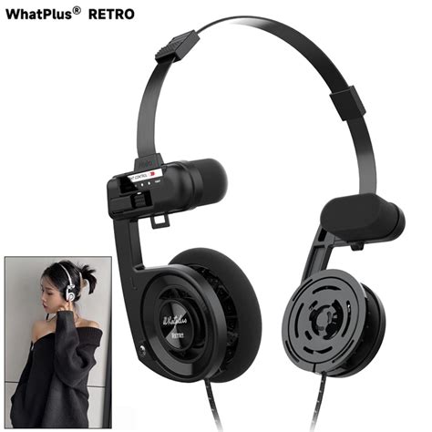 Whatplus Retro Wireless Headphones Bluetooth 5 2 Classic Open Hifi On Ear Hd Headset With Noise
