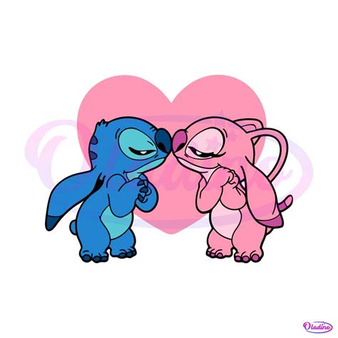 Stitch And Angel Valentine Disney Couple Svg