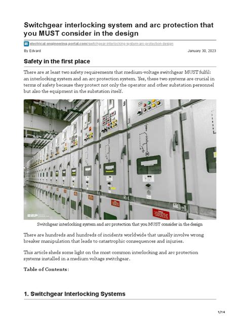 Switchgear Interlocking System And Arc Protection That You Must
