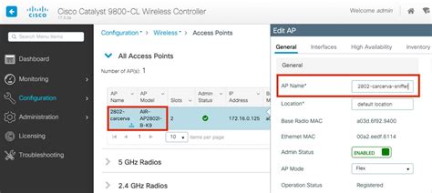 Configure Access Point In Sniffer Mode On Catalyst 9800 Wireless Controllers Cisco