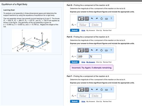 Solved To Analyze A Rod Assembly In Three Dimensional Space