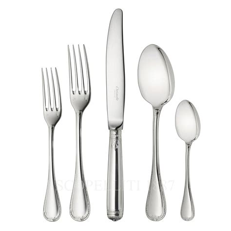 Christofle Malmaison 5 Piece Sterling Silver Flatware Set