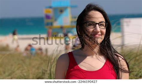 Pretty Woman Miami Beach Enjoying Summer Stock Photo 2246190427 Shutterstock