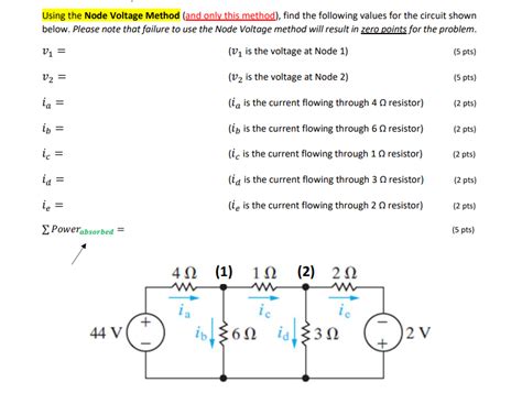 Solved Using The Node Voltage Method And Only This Method Chegg