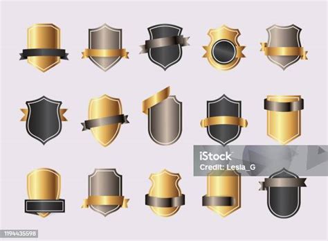 쉴드 블랭크 골드 엠블럼 헤럴드 방패 보안 블랙 라벨 기사 상 중세 왕실 빈티지 배지 격리 벡터 0명에 대한 스톡 벡터 아트 및 기타 이미지 Istock