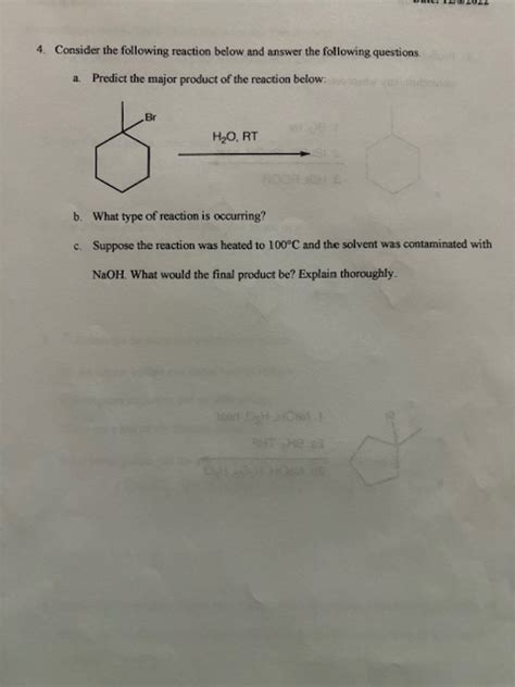 Solved Consider The Following Reaction Below And Answer Chegg