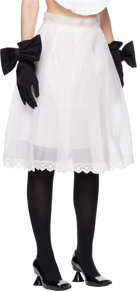 Shushu Tong White Pleated Midi Skirt Shushu Tong