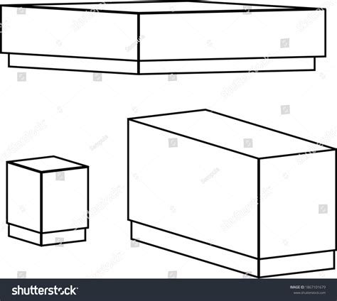 Black Outline Of A White Box With A Lid Isolated Royalty Free Stock Vector Avopix Com