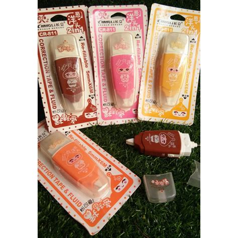 Jual 2in1 Tip Ex Correction Tape Fluid Re Fillable Shopee Indonesia