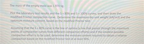 Solved A Series Of Modified Proctor Tests Have Been Chegg