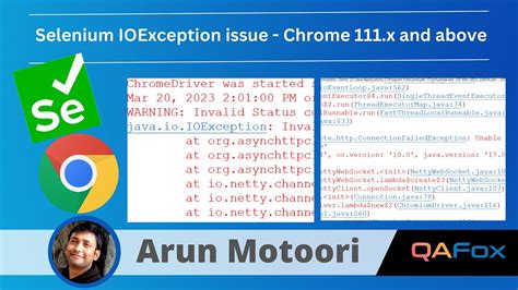 Selenium Ioexception Issue With Chrome 111 X Version And Above Youtube
