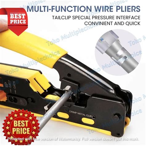 Promo RJ45 Crimp Tool Pass Through Crimper For Cat6a Cat6 Cat5 Cat5e 8P8C MINI STRIPPER Kab