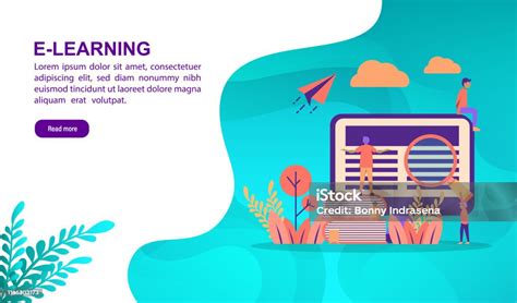 E는 캐릭터와 일러스트 개념을 학습 배너 프레젠테이션 소셜 미디어 포스터 광고 및 프로 모션에 대 한 템플릿 개념에 대한 스톡