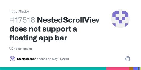 NestedScrollView Does Not Support A Floating App Bar Issue Flutter Flutter GitHub