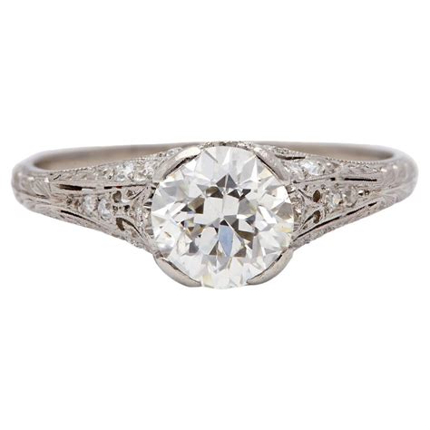 Edwardian Gia 152 Carats Old European Cut Diamond Platinum Filigree