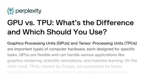 GPU Vs TPU Whats The Difference And Which Should You Use