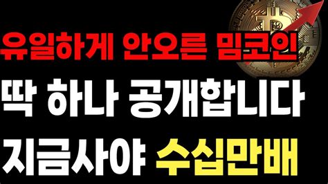 코인밀리언 🌈2024년 07월 03일 코인뉴스 유일하게 안오른 밈코인 딱 하나 히든코인 공개하겠습니다 지금 사면 수만배까지 수익나요 Youtube