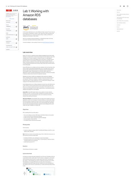 Working With Amazon Rds Databases Lab1 Pdf