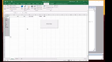 Using Vba To Pull Business Stock Data Into Excel Youtube