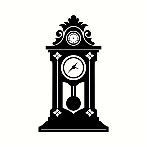 Grandfather Clock Svg Antique Clock Silhouette Png Vintage Timepiece