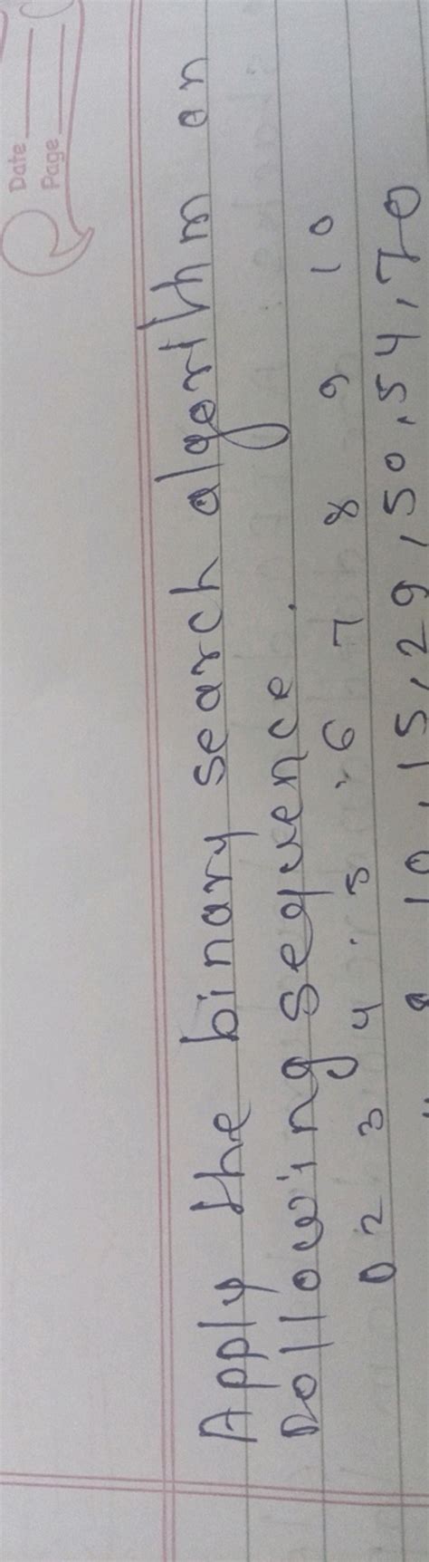 Apply The Binary Search Algorithm On Rollowing Sequence020 04 678910