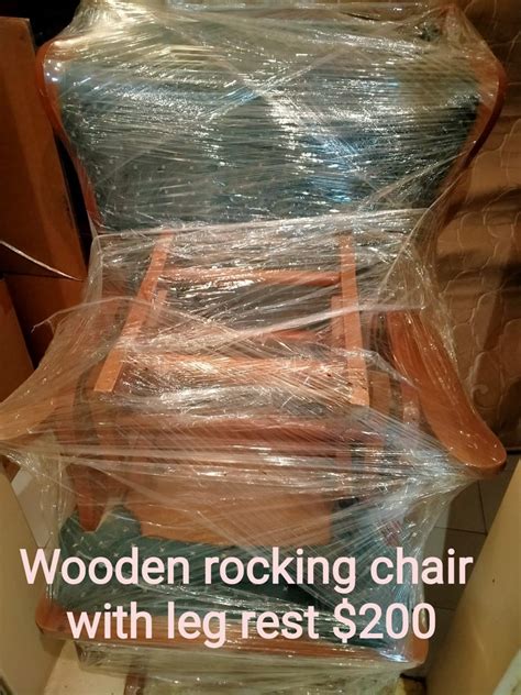 Wooden Rocking Chair With Leg Rest Furniture And Home Living Furniture